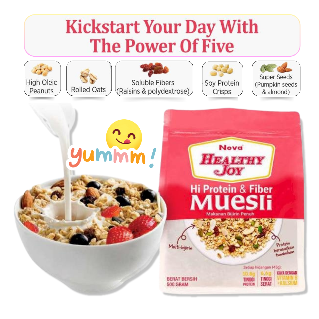 NOVA Healthy Joy Hi Protein & Fiber Muesli – Orihealth.my